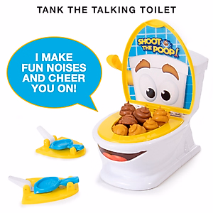 Brybelly The Original Shoot The Poop - Funny Family Game - Fast and Frenzied Flushing Poop Game with Fun Sounds for Kids