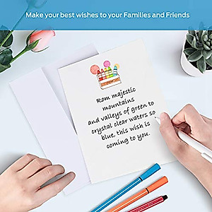 Ohuhu Blank White Cards and Envelopes 100 Pack, 5 x 7 Heavyweight Folded Cardstock and A7 Envelopes for DIY Christmas Greeting Cards, Wedding, Birthday, Invitations, Thank You Cards & All Occasion