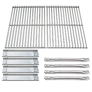 Direct store Parts Kit DG145 Replacement for Sunbeam, Nexgrill, Grill Master 720-0697 Gas Grill Parts Kit (Stainless Steel Burner + Stainless Steel Heat Plate + Solid Stainless Steel Cooking Grid)