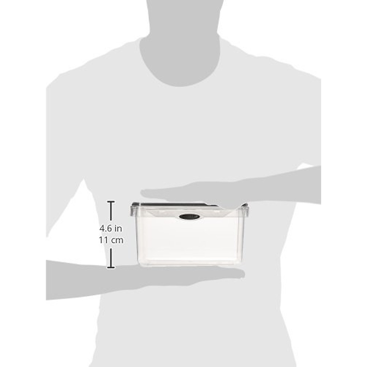 Misco PNC59RT Rectangle Press N Click Food Container, 7.4 Cup, Clear/Grey Trim