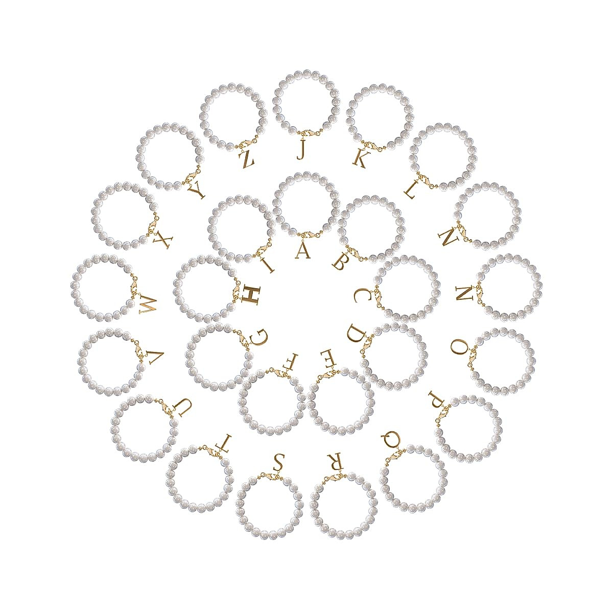 Rzjoke Letter Charm For Stanley Cup 2pcs Pearl Stanley Cup Accessories Charms For Handle, Initial Name Jewelry For Stanley Cup (T)