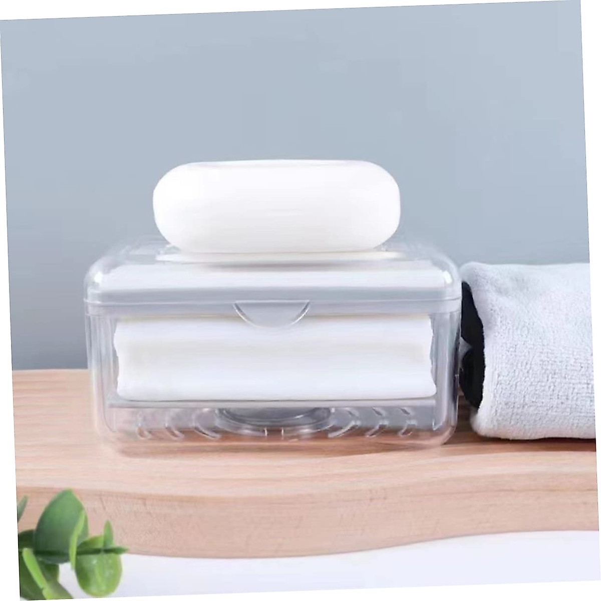 Cabilock 4pcs Soap Box Soap Tray Kitchen Soap Dispenser Foaming Soap Roller Shower Soap Holder Foaming Soap Dispenser Soap Container Soap Case Bag Plastic Portable Travel Soap Dish Holder