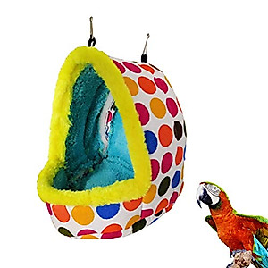 iplusmile Bird Nest House Winter Warm Hanging Hammock Parrot Bird Bed Birds Hideaway Sleeping Bed Plush Nest Toys for Parrot Parakeet Cockatiels Budgies Guinea Pig Squirrel Cage Accessory (S)