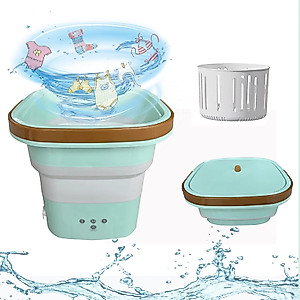 Mini Foldable Washing Machine for Baby Clothes, Underwear or Small Items, Foldable Portable Turbine Washer with Drain Basket for Apartment Dorm, Camping, Travelling, Gift for Friend or Family
