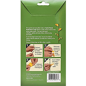Harris Potted Plant Insect Traps for Gnats, Aphids, Whiteflies and More (30 Traps, 7 Stakes)