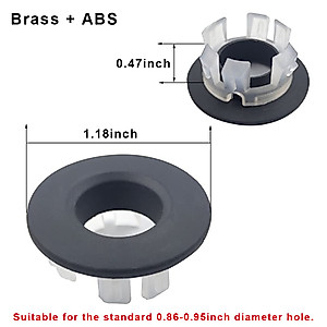 2Pcs Sink Overflow Ring Matte Black Bathroom Sink Basin Trim Overflow Cover Hole Insert Ring Caps Brass Kitchen Bath Sink Round Drain Cover Parts