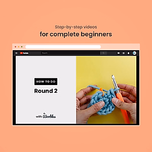 The Woobles Beginners Crochet Kit with Easy Peasy Yarn as seen on Shark Tank - with Step-by-Step Video Tutorials - Kiki The Chick