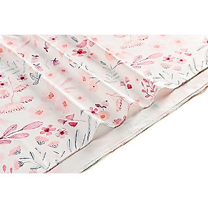 Terriboo Newborn Receiving Blanket and Headband Set Flower Print Baby Swaddle Wrap Floral (Pink 2)