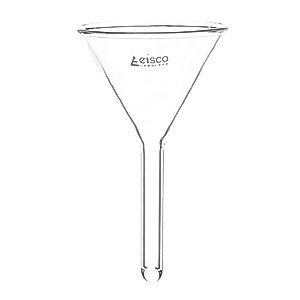 EISCO Filter Funnel, 65mm - 60º Angle - Plain Stem, 8mm - Borosilicate Glass
