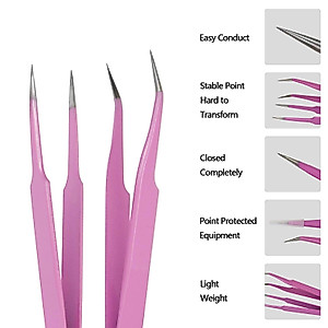 Nail Tweezer for Nail Art Tweezer for Stickers Nail Art Tools Nail Decal Tweezers for Nail Stickers Cuticle Rhinestone tweezers Rhinestone Picker Tool Nail Tweezers Placer Nail Design Tweezers 2pcs