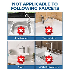 Kitchen Sink Splash Guard - 18 inch Silicone Faucet Handle Drip Catcher Tray, Dish Soap Sponge Holder Mat Behind Faucet, Kitchen Gadgets Sink Accessories Drying Mat Sink Caddy Organizer for Kitchen