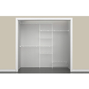 ClosetMaid 1608 Closet Organizer Kit with Shoe Shelf, 5-Foot to 8-Foot, White
