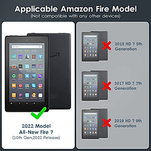 All-New Fire 7 Tablet Case (12th Generation,2022 Release), Fire 7 Tablet Case for Kids, with Shoulder Strap, MENZO Shockproof Light Weight Kids Case for Amazon fire 7 Tablet 7” Display 2022, Rose