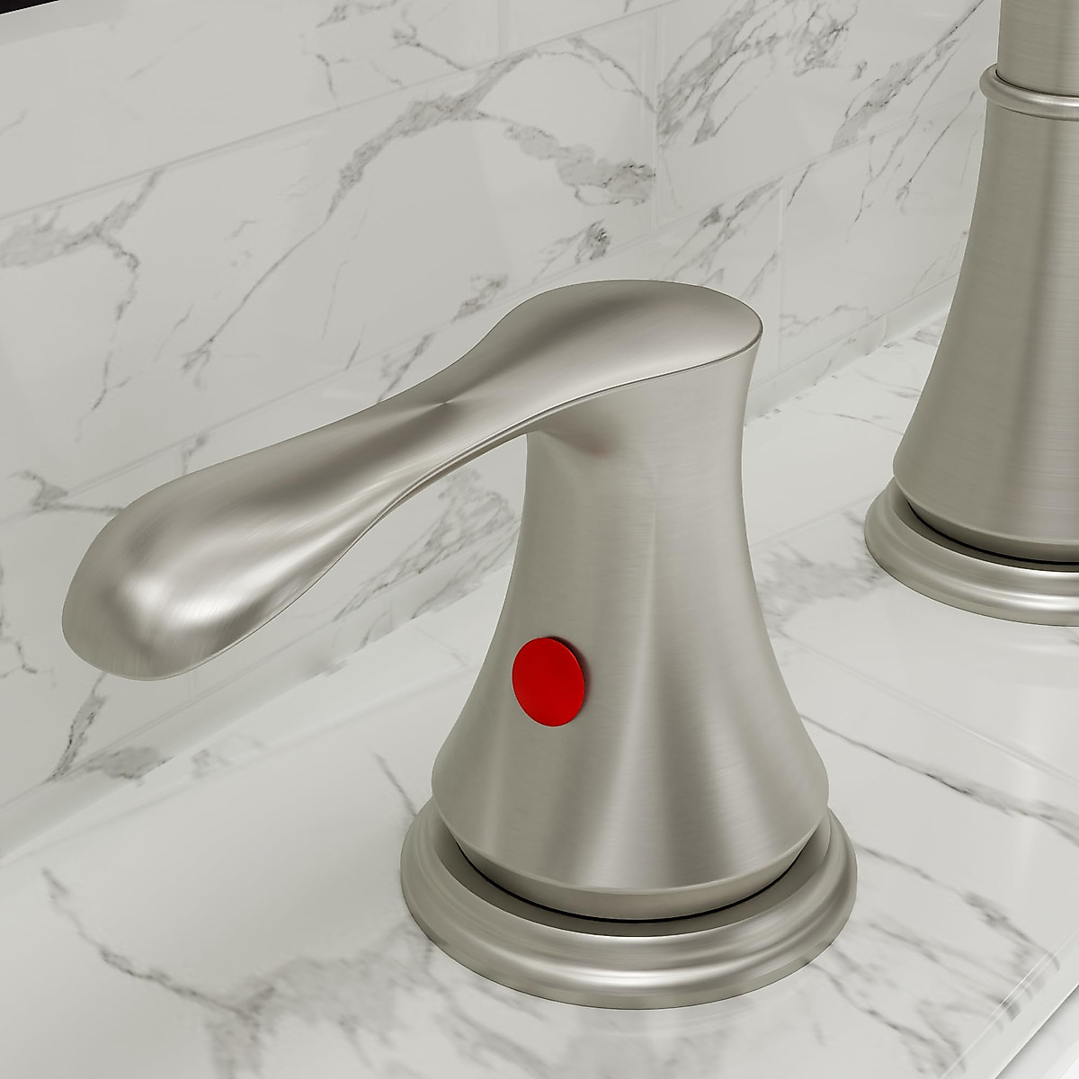 ARRISEA Bathroom Faucets for Sink 3 Hole Brushed Nickel Bathroom Sink Faucet with Pop-up Drain and Built-in Strainer, 8 Inch Wide-Spread Faucets for Bathroom Sink 3 Hole, BF057-1-BN