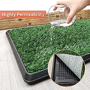 Dog Grass Pet Loo Indoor/Outdoor Portable Potty, Artificial Grass Patch Bathroom Mat and Washable Pee Pad for Puppy Training, Full System with Trays (Pet Training Tray, 20"x16")