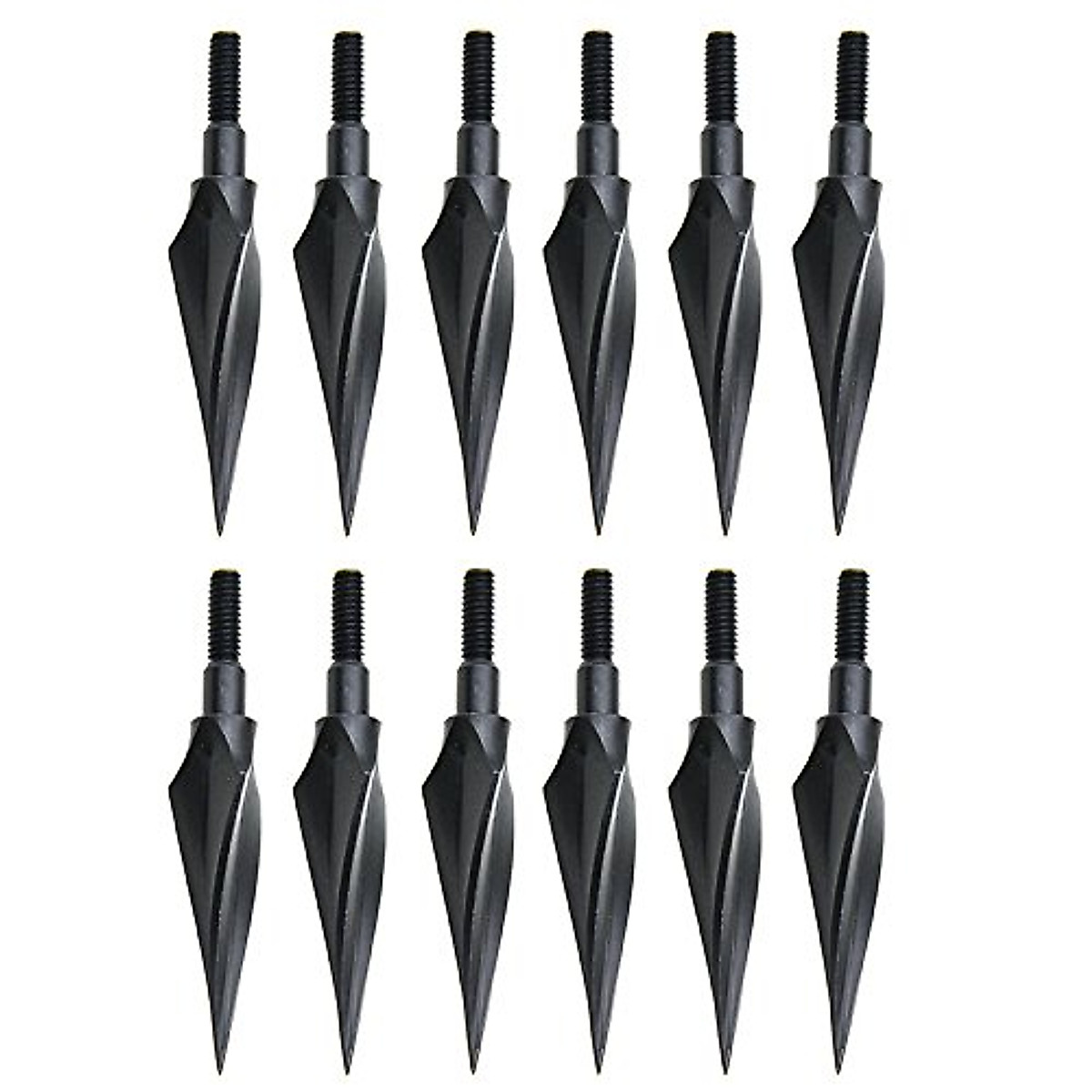 UP100 6pcs Steel Traditional Broadheads 150 Grain Spiral Tips Arrow Points Archery