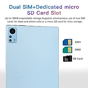 HD Tablet, Gaming Tablet 4G Network Call IPS Screen 100‑240V for Android 11 8 Core CPU Dual Speaker 7000mAh (Blue)