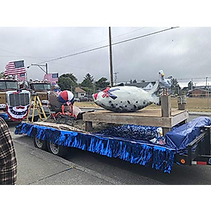 Blukey 10 Feet by 15 Inch Royal Blue Foil Fringe Garland, Shiny Metallic Tinsel Banner Ideal for Parade Floats, Bridal Shower, Bachelorette, Wedding, Birthday, Christmas - Wall Ceiling Hanging Fringe Drapes