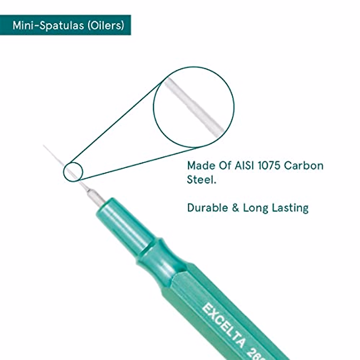 Excelta 260K-ESD Mini Spatula, Straight Aluminum Handle Spatula, Three Star, Stainless Steel, 0.25" Height, 0.25" Wide, 2.5" Length