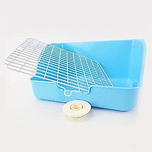 TEHAUX Pet Small Rat Toilet, Square Potty Trainer Corner Litter Bedding Box Pet Pan for Small Animal/Rabbit/Guinea Pig/galesaur/Ferret ( Blue )