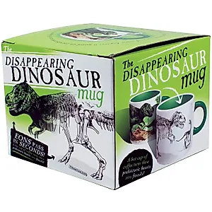 The Unemployed Philosophers Guild Disappearing Dino Mug - Heat Sensitive Color Changing Coffee Mug - Add Hot Liquid and Watch Dinosaurs Turn to Fossils