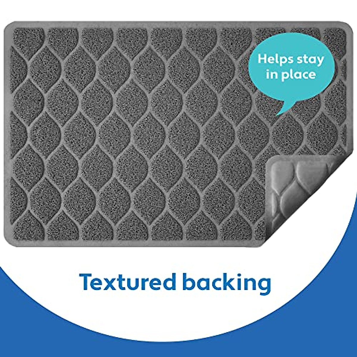 Mighty Monkey Durable Easy Clean Cat Litter Box Mat, Great Scatter Control Mats, Keep Floors Clean, Soft on Sensitive Kitty Paws, Cats Accessories, Large Size, Slip Resistant, 24x17, Graphite