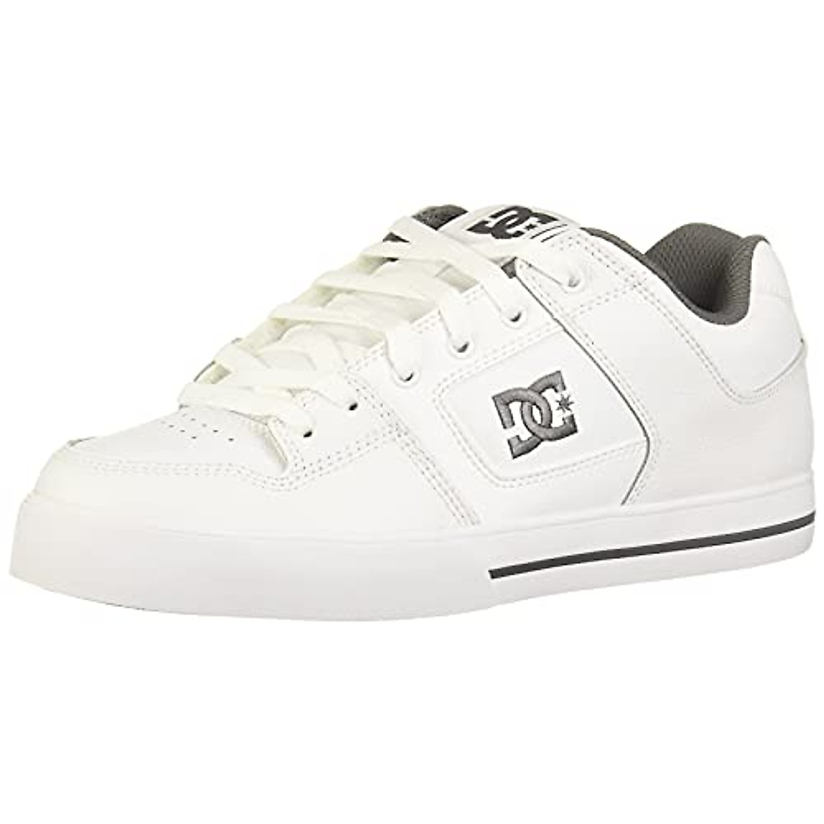 DC Men's Pure Casual Low Top Skate Shoe, White/Battleship/White, 8.5 D D US
