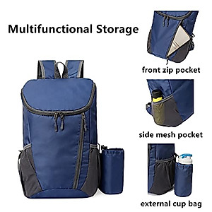 KEYDUACU Unisex foldable backpack portable backpack hiking travel backpack wear-resistant waterproof backpack outdoor sports backpack(blue)
