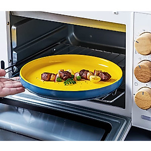 8 Inches Yellow&Blue Series Ceramic Dinner Plates-Set of 2 Kitchenware