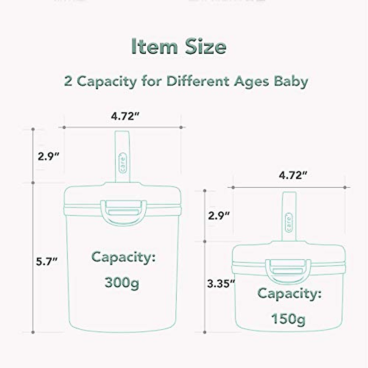 Happiddler Baby Formula Dispenser, Portable Milk Powder Container - for Toddler Travel, Bedroom Candy Fruit Snack Cups (Small, 2. Green)