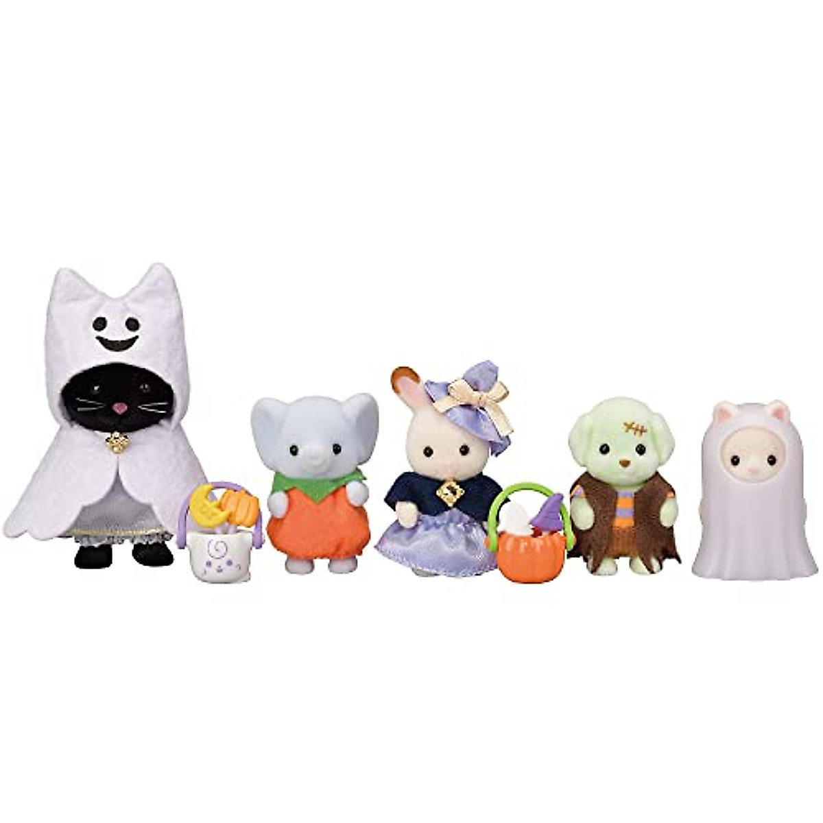 Calico Critters Trick or Treat Parade, Limited Edition Seasonal Halloween Set with 5 Collectible Figures and Costume Accessories