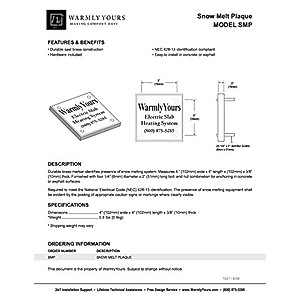 Snow Melt Plaque (NEC Requirement)