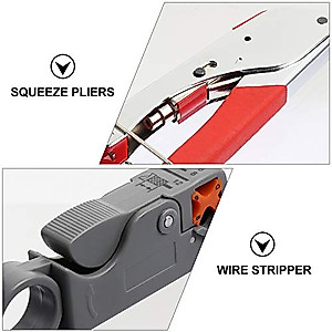 2 Pcs Coax Cable Crimper Coaxial Compression Tool Kit Wire Stripper Hand Tool