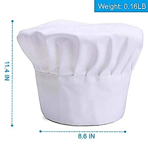 Chef Hat, Adult Premium Adjustable Elastic Baker Kitchen Cooking Chef Cap White