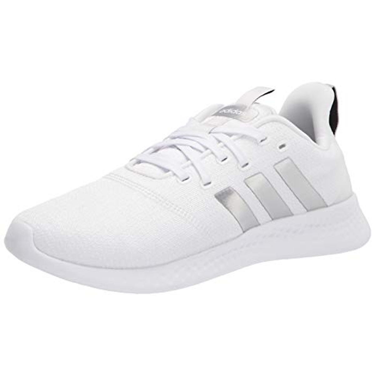 adidas womens Puremotion Wide Shoes, White/Silver Metallic, 11 W US