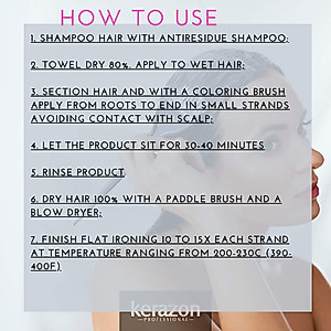 KERAZON Intensive Brazilian Hair Botox Treatment 8oz 236ml For All Hair Types, Thermal Activated Hair Mask Damaged Hair and Long Lasting Volume And Frizz Control. Packaging may vary.