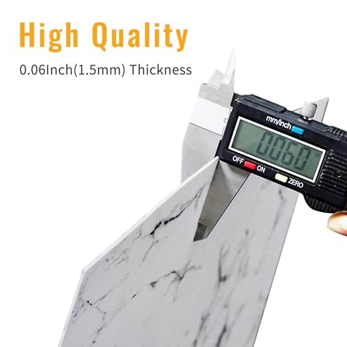 Mysflosy Peel and Stick Floor Tiles, Self Adhesive Waterproof Vinyl Flooring, 12''x12'' White Marble Pattern DIY Floor Sticker for Kitchen, Bathrooms & Bedroom, 20 Tiles