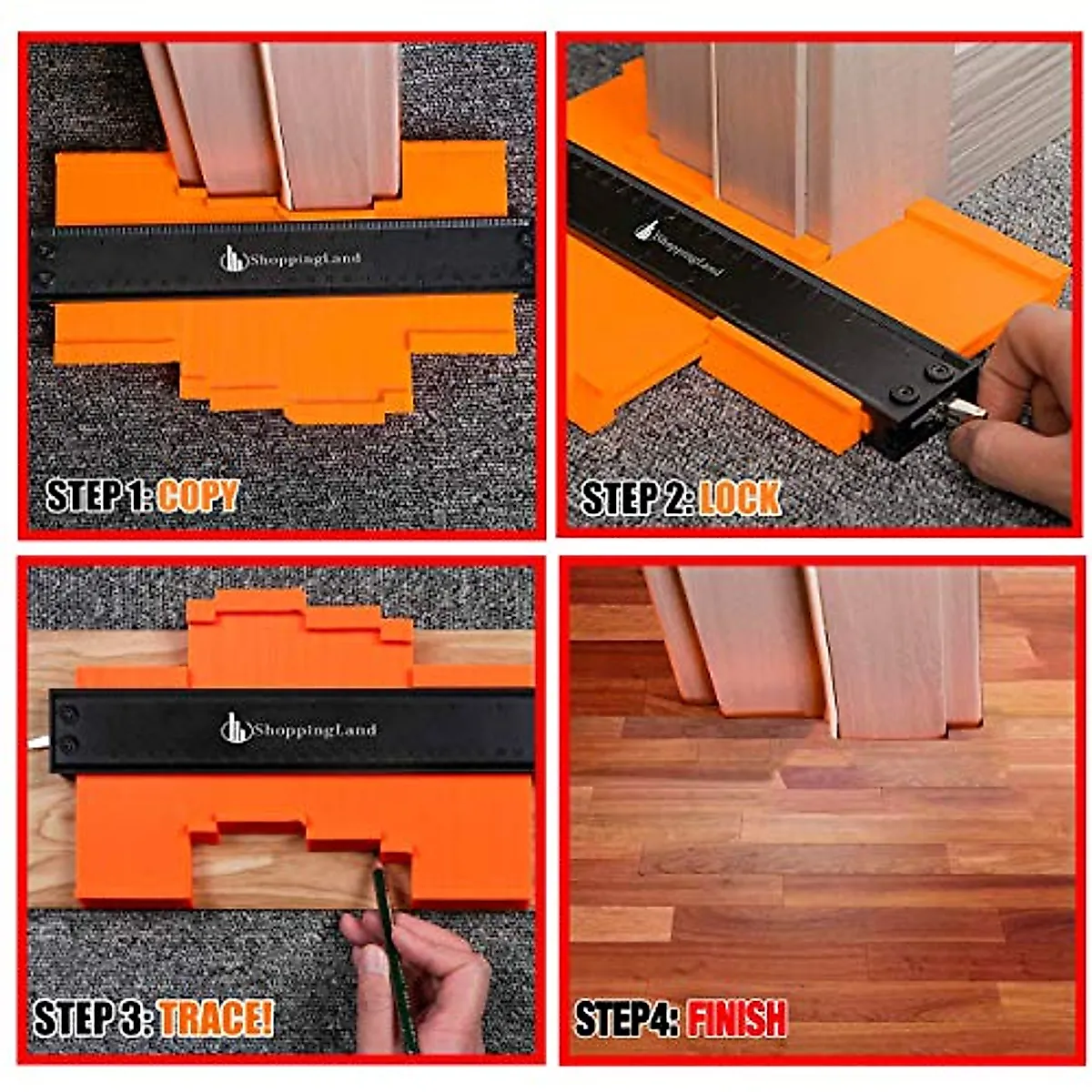 The Super Gauge Shape and Outline Tool For Flooring- Contour Gauge 10"& 5" Adjustable Widen Set- Shape Duplicator Profile Gauge with Lock- Woodworking Templates, Construction Tool (Allen Wrench Style)