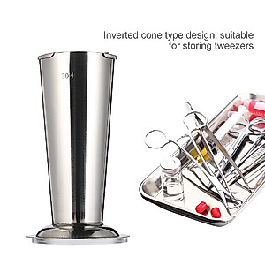 Scicalife Stainless Disinfection Case, Forceps Jar Stainless Steel Forceps Instruments Tweezers Holder Tube for Tattoo Cotton Ball Gauze Tampon(9cm)
