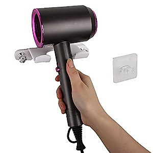 WANLIAN Universal Hair Dryer Bracket Wall Mount Shelf Hair Dryer Holder, Wall Mount Bathroom Hair Blow Dryer Rack, Wall Hair Dryer(White)