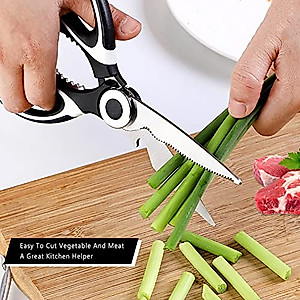 Kitory Kitchen Shears - Ultra Sharp Premium Scissors with Sheath - Heavy Duty Poultry shears-Nut cracker-Bottle Opener- Multi Purpose Scissors