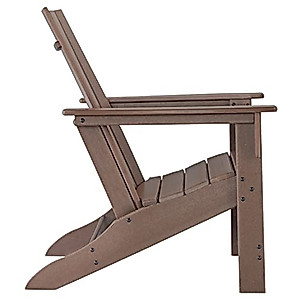 Signature Design by Ashley Outdoor Emmeline HDPE Patio Adirondack Chair, Brown