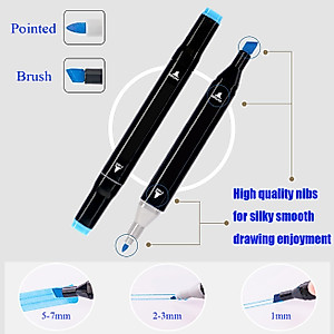 ZECHOMA 168 Colors Alcohol Markers Artist Drawing Art Dual Tip Markers Perfect for Kids Students Adult(168 Black Shell)