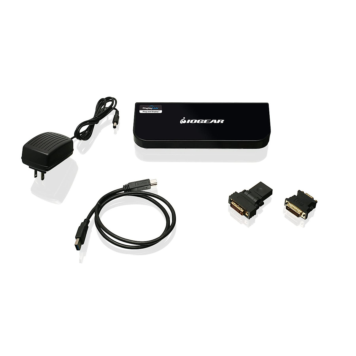 IOGEAR USB 3.0 9 in 1 Universal Docking Station - Dual Monitor with HDMI n DVI/VGA - 2 x USB 3.0 - 4 x USB 2.0 - Gigabit Ethernet - 3.5mm Audio Out - Laptop - Ultrabook -PCs - Mac - More - GUD300