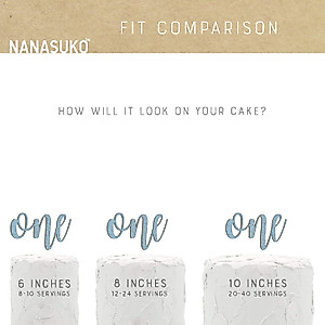 NANASUKO 1st Birthday Cake Topper - one - Double Sided Gold Glitter - Premium Quality Made in USA