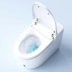 HOROW Upgraded Integrated Smart Toilet, Premium Automatic Power Flush One Piece Toilets with Power Flush Core & Intelligent Chip Built in, Heated Bidets Seat with Instant Warm Water