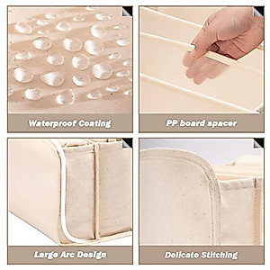 AUHSSAN 2 Packs Cotton Wardrobe Clothes Organizer, Foldable Closet Organizers and Storage Larger 7 Grids 5 Grids Set Drawer Organizer with PP Board for Clothes, Jeans, Pants, Sweaters, Tshirt