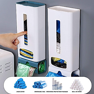PMUYBHF Kitchen Plastic Grocery Bag Holder and Dispenser,Hanging Garbage rack,Garbage storage box Organizer,Wall Mounted for Dispenser Home Cabinet Living Room (B)
