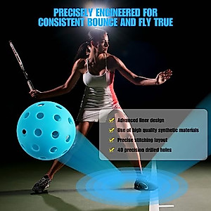 USAPA Approved Outdoor Pickleball Balls - 16 Pcs High-Bounce Balls with 40 Holes for Superior Durability | Tournament-Quality Set in 4 Bright Colors with Convenient Mesh Bag