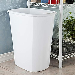 Sterilite 10538006 10 Gallon Ultra Plastic Wastebasket Trash Can for Home Bedrooms, Kitchens, or Office Spaces, White (12 Pack)
